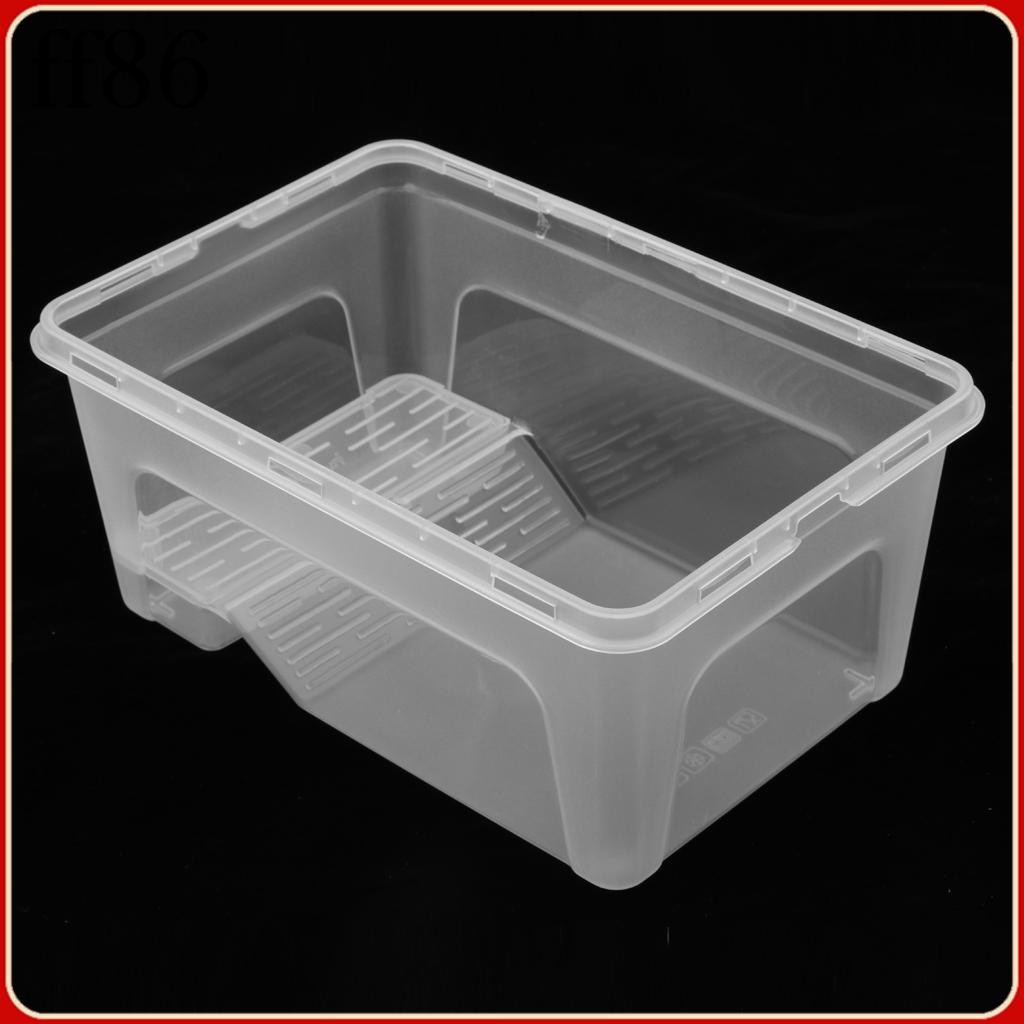 1/2/3/5 Reptile Turtle Tortoise Tank Vivarium Feeding Box with Basking ...