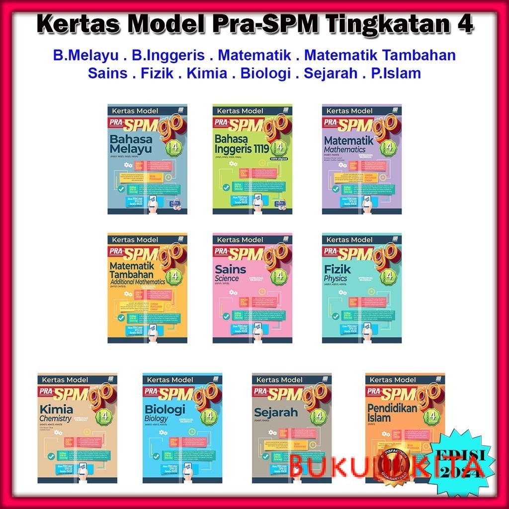 Buku Latihan : Kertas Model Pra-SPM GO Tingkatan 4 Edisi 2024 - B.Melayu / B.Inggeris ...
