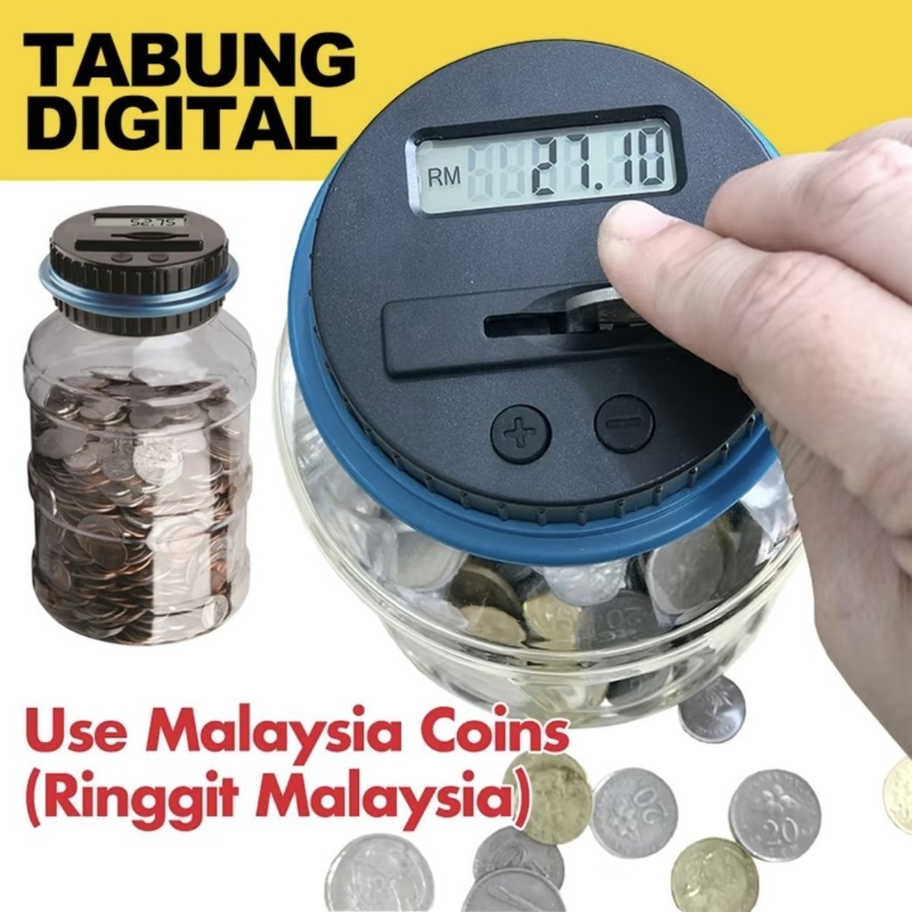 [MYR Automatic Counter] Electronic Piggy Bank LCD Tabung Budak Digital ...