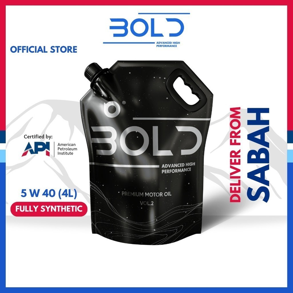 [Sabah] Bold 5w40 4L Fully Synthetic SP Engine Oil Car Lubricant 5w-40 ...