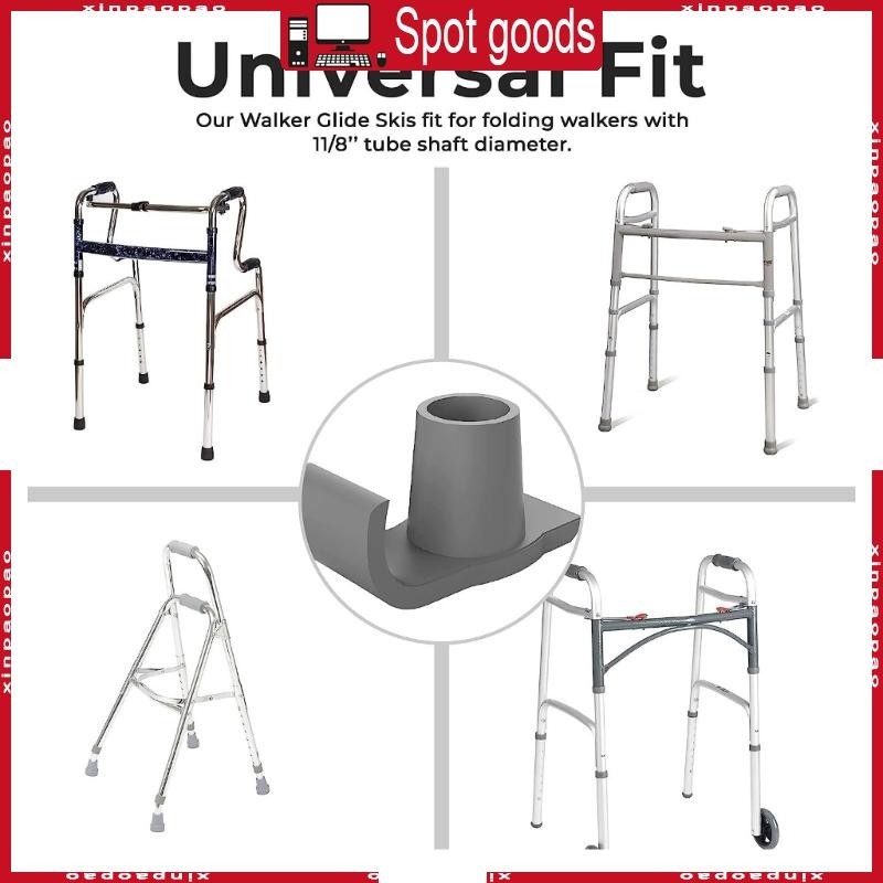 XI 2 4 Pcs Walker ski Glides Replacement Glides Caps Universal Skis for ...