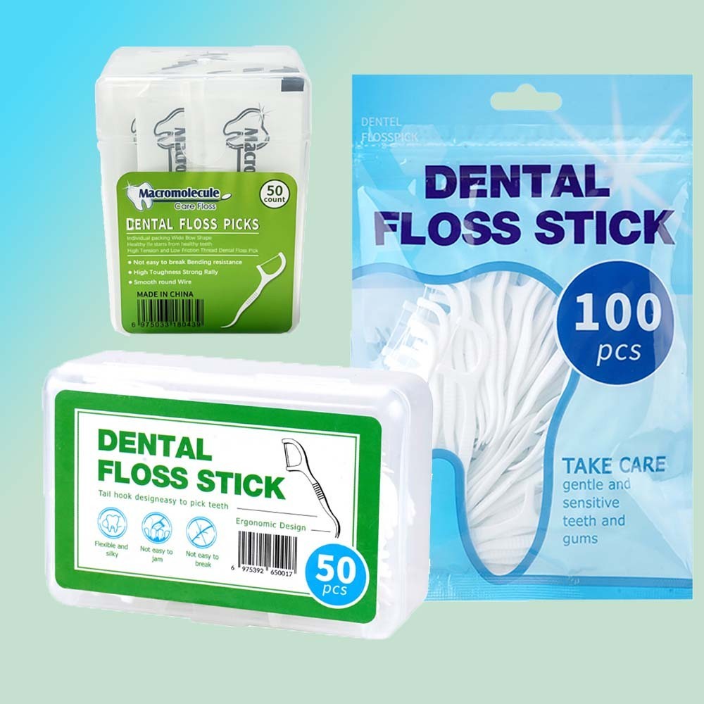 Dental Floss Picks Clean Between Teeth Interdental Brush Toothpick ...
