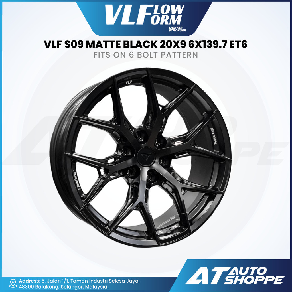 VLF S09 - Matte Black 20x9 ET6 6x139.7 (1 piece) | Shopee Malaysia