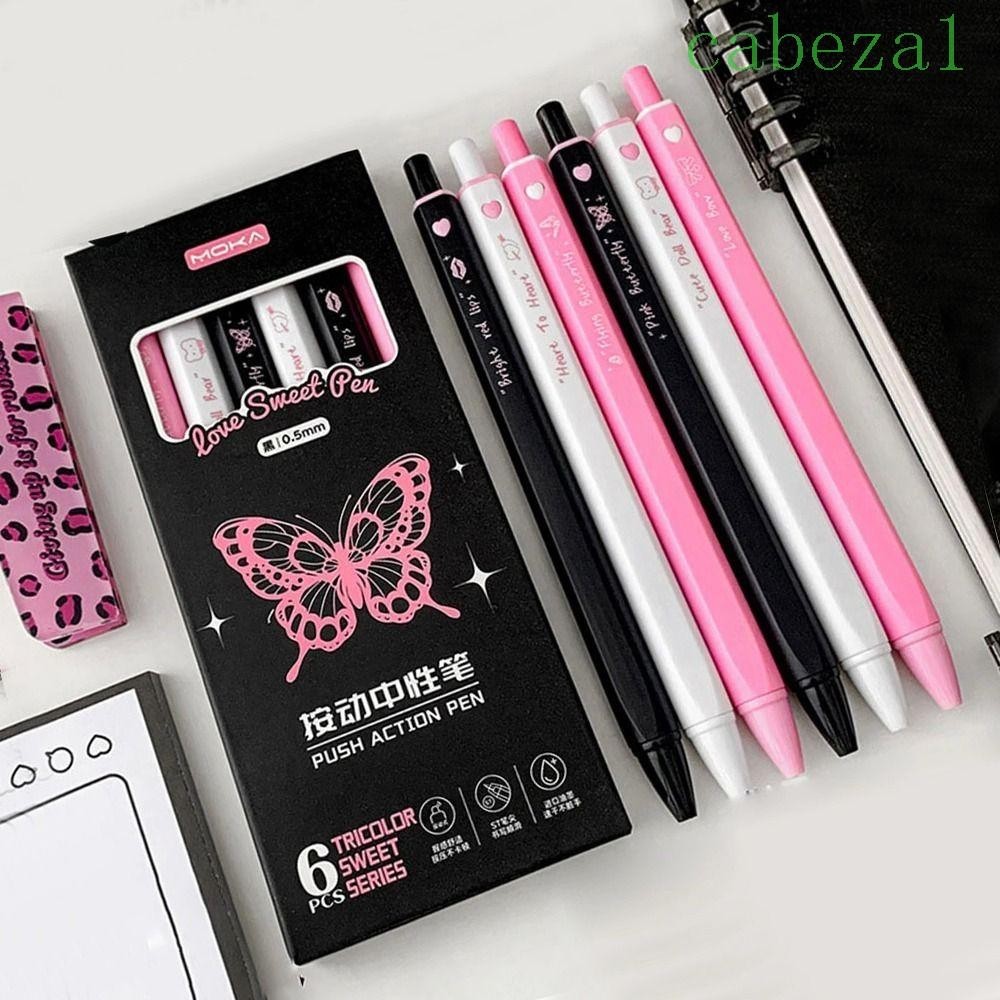 CABEZA 6PCS 0.5mm Writing Pen, Good Looking Butterfly Series Cute Press ...