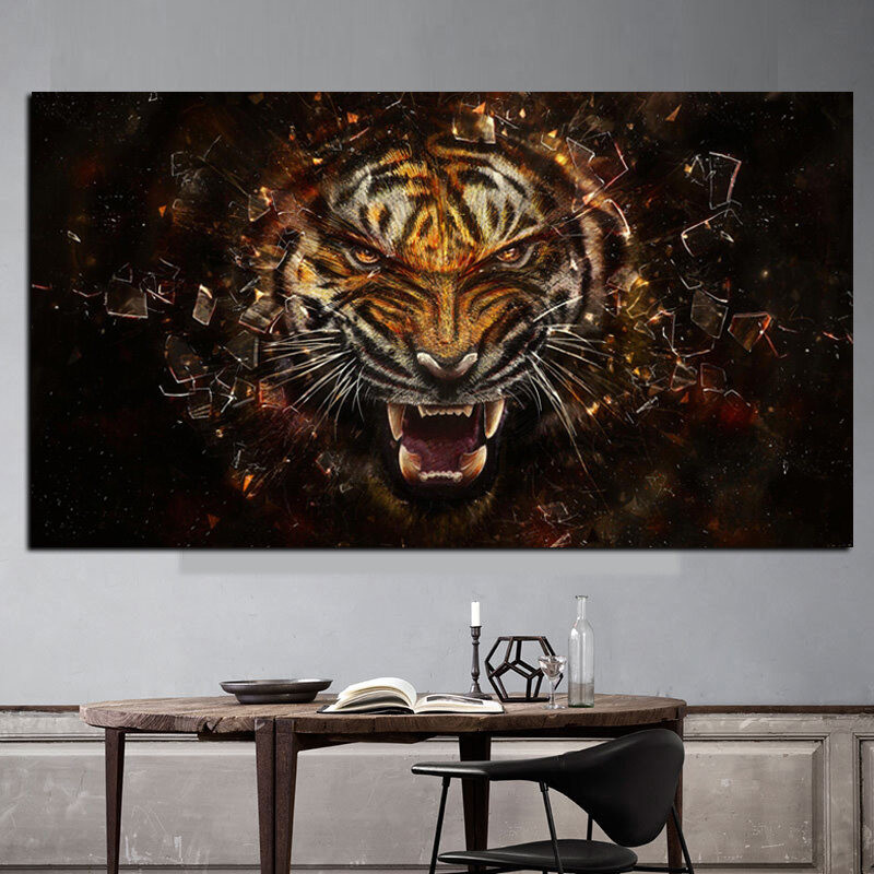Hd Print 3d Angle Tiger Animals Oil Painting On Canvas Modern Wall ...