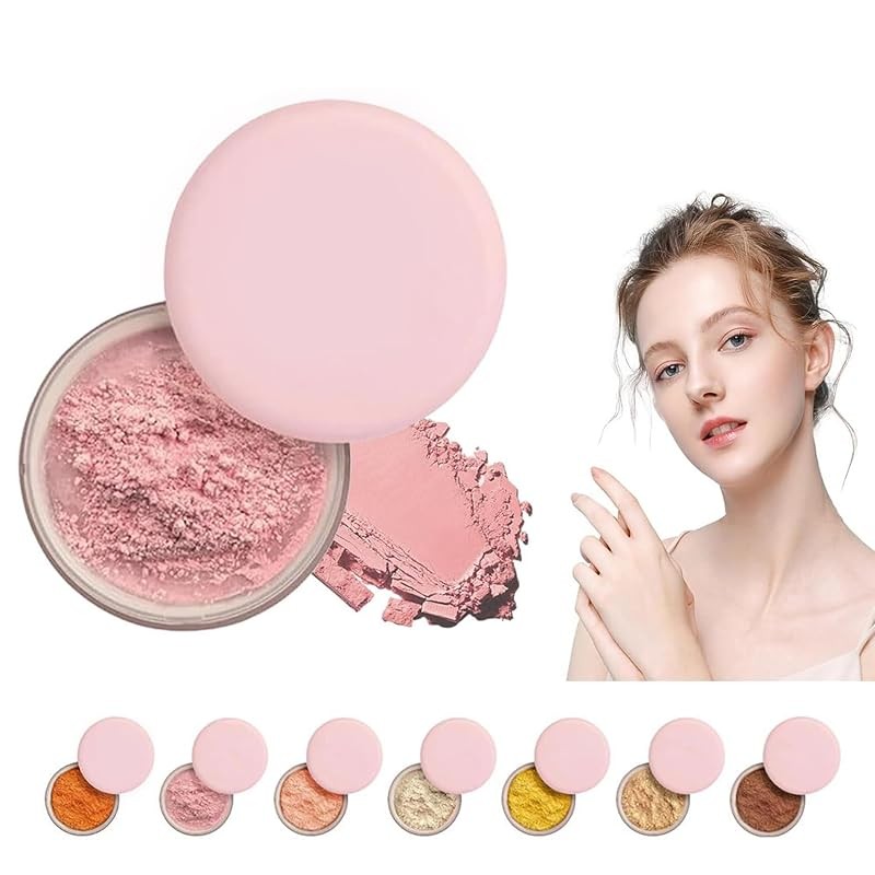 Blurring Setting Powder, 2025 Upgrade Waterproof Pink Setting Powder ...