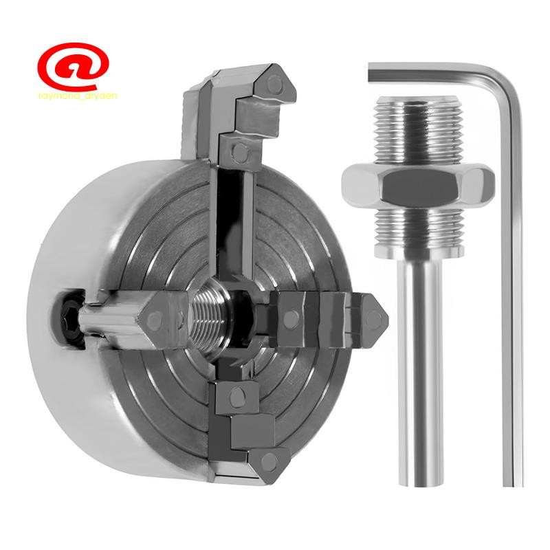 4 Jaw Lathe Chuck, Zinc Alloy Self-Centering Lathe Chuck Set Silver ...