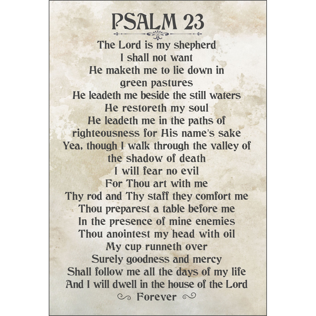 Aisle Poster Psalm 23 Lord Is My Shepherd Bible Verse Rustic Retro ...