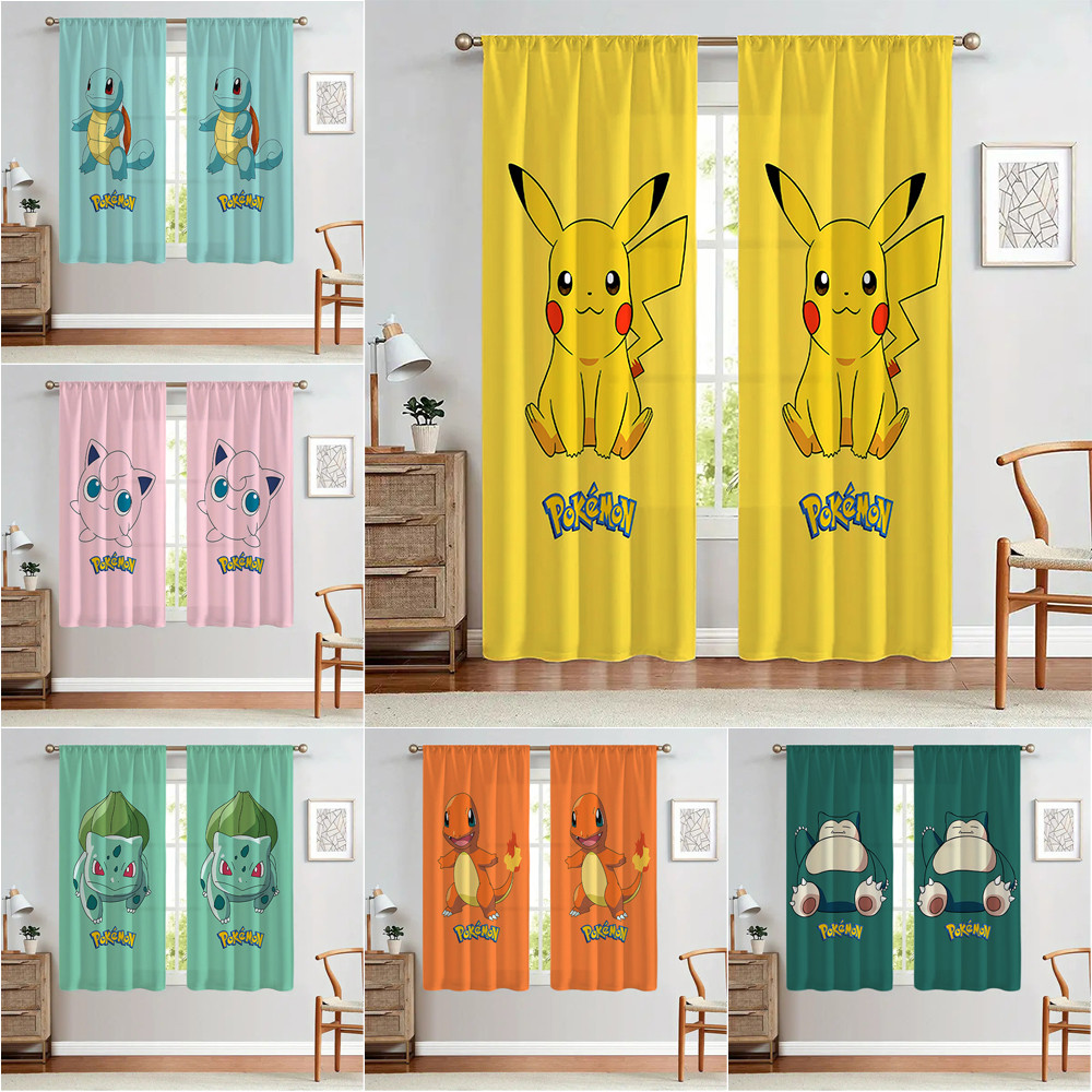 Pokemon Pikachu Curtains, Suitable for Living Room, Bedroom, Machine ...
