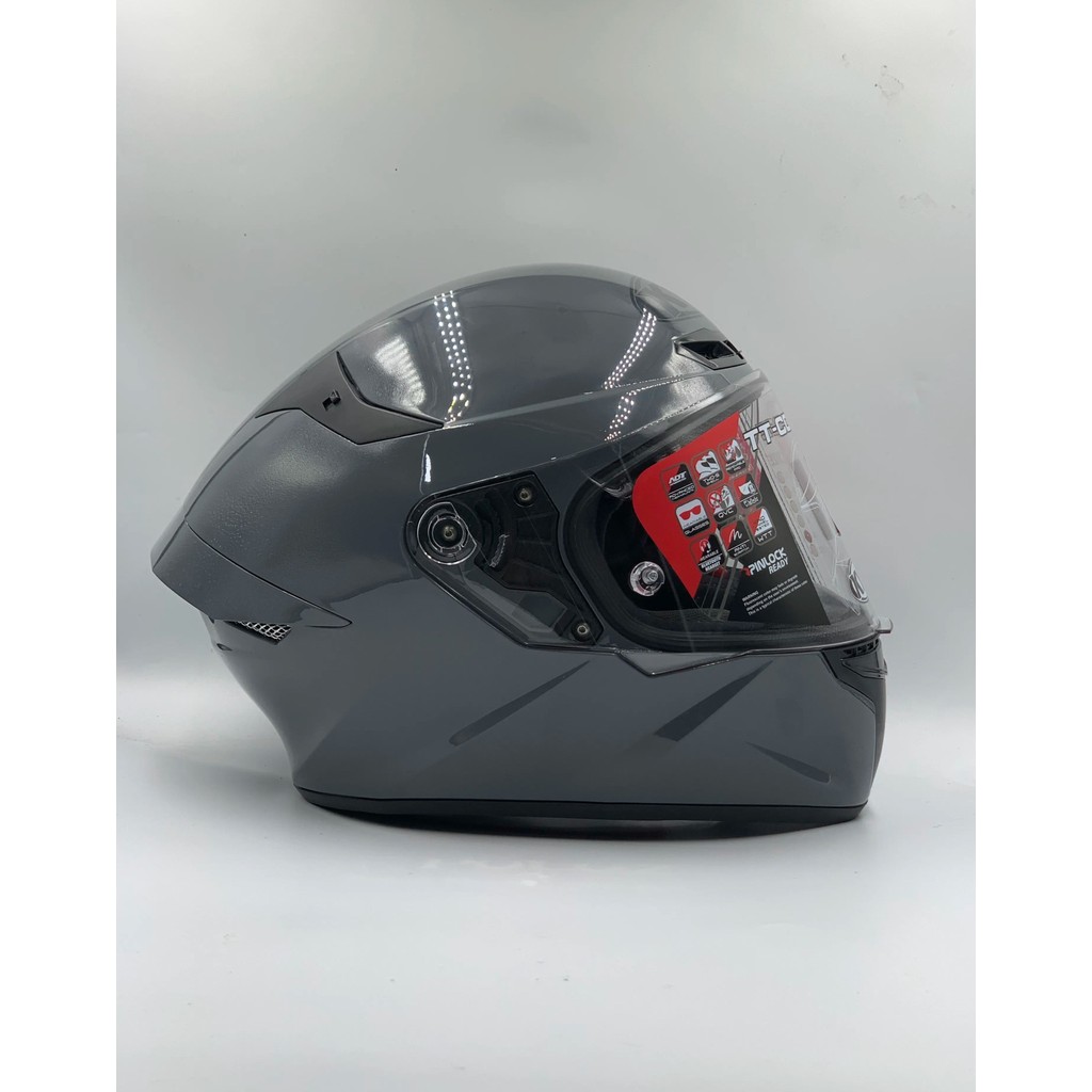 KYT Helmet TT-Course Plain Grl Grey Full Face | Shopee Malaysia