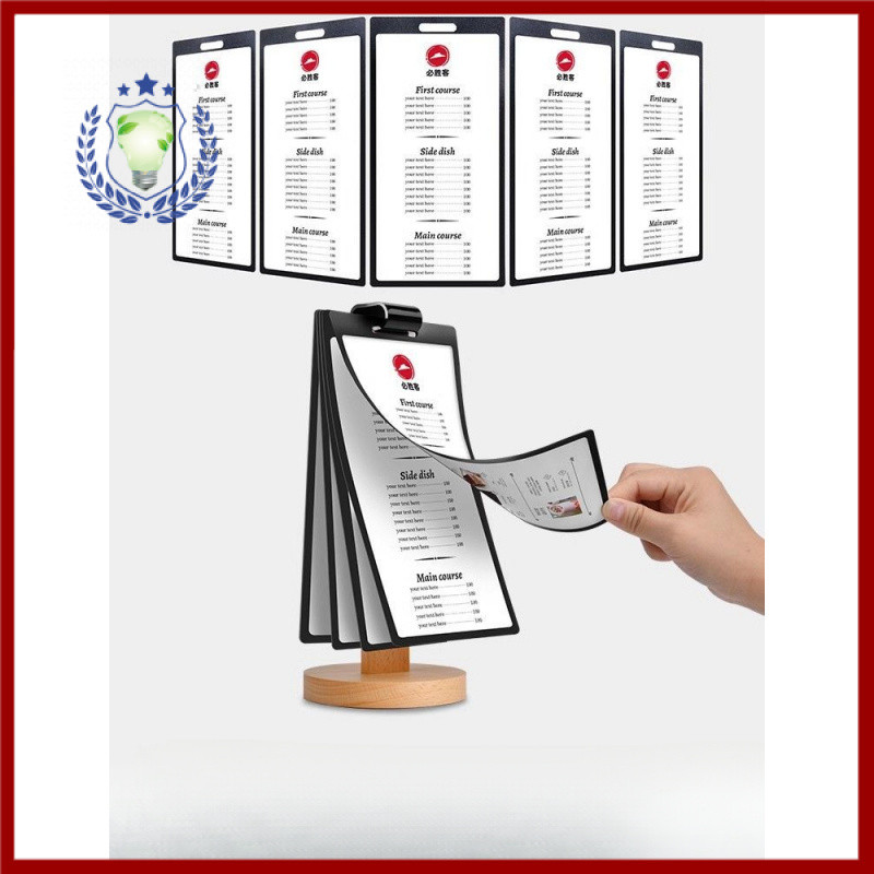 A a5 Page-turning Display Card Wooden Table Card Restaurant Wine Card ...