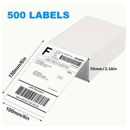 (JB stock) 500pcs A6 Thermal Sticker 100x150mm / Airway Bill Sticker ...