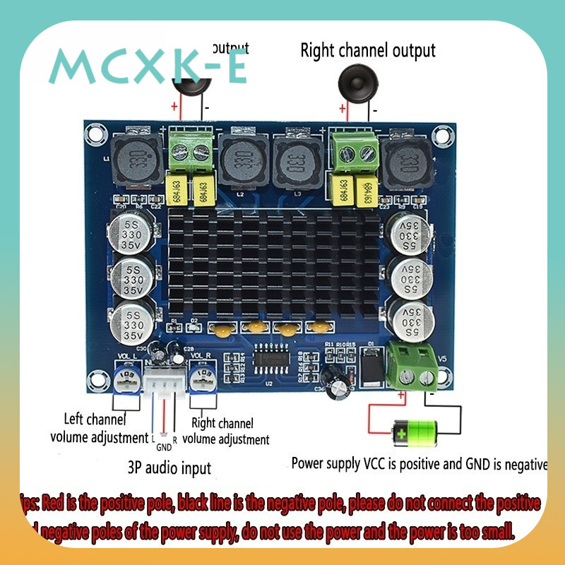TPA3116D2 Dual-channel Stereo High Power Digital Audio Power Amplifier Board 2*120W XH-M543 ...