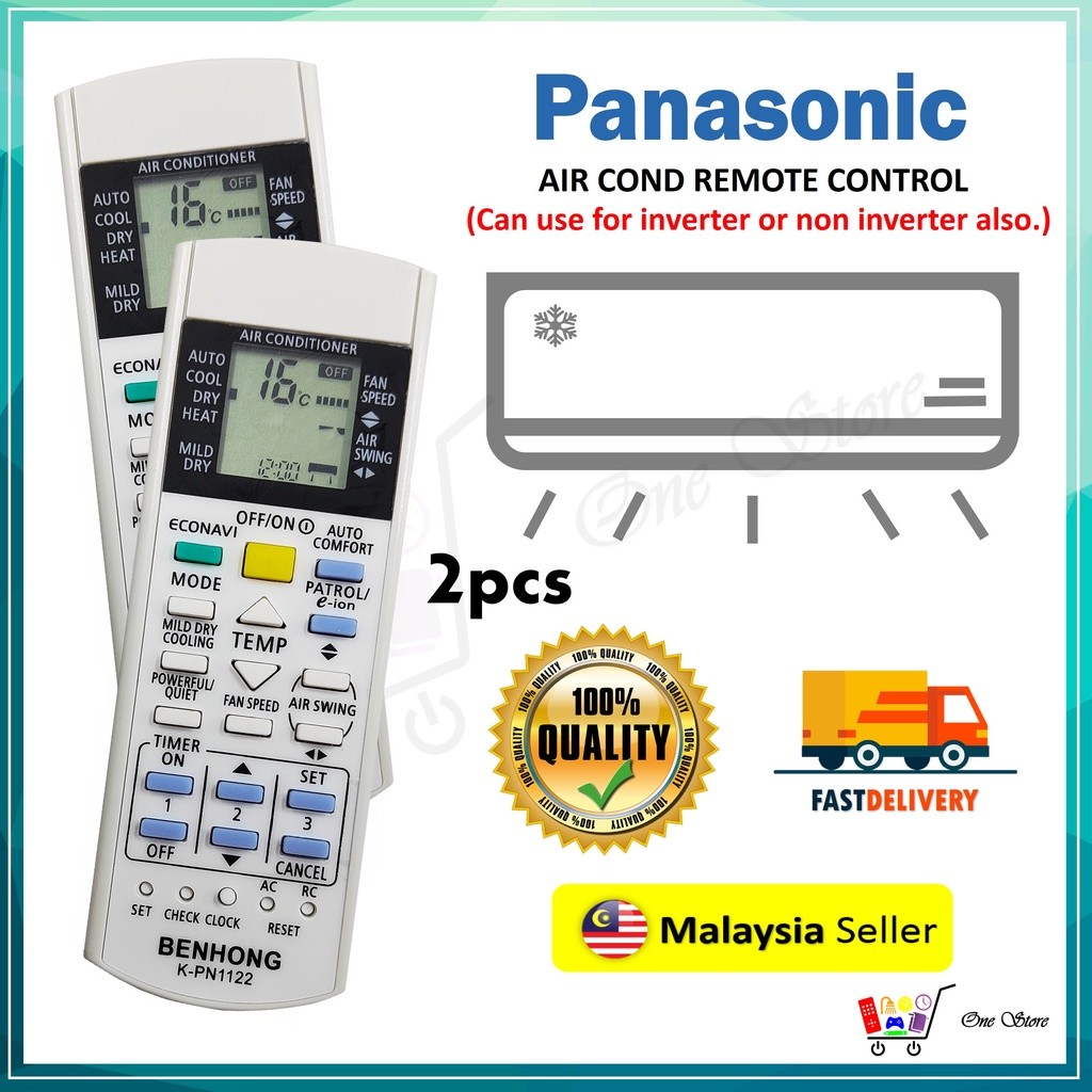 [2 Pcs] Panasonic Air Cond Aircon Aircond Remote Control ECONAVI ...