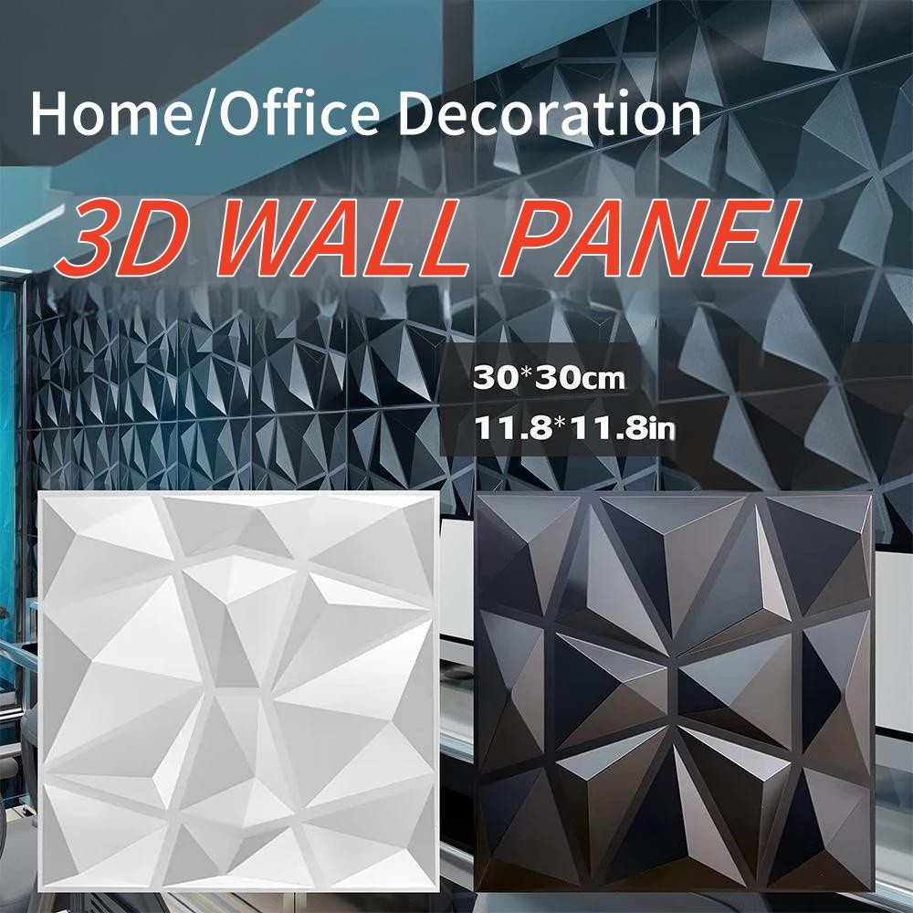 3D Wall Panel Wall Sticker diamond Durable Solid Wall Tile Sticker ...