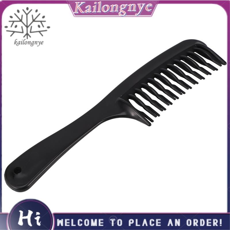 Black Double Row Tooth Detangler Hair Comb Shampoo Comb with Handle for ...