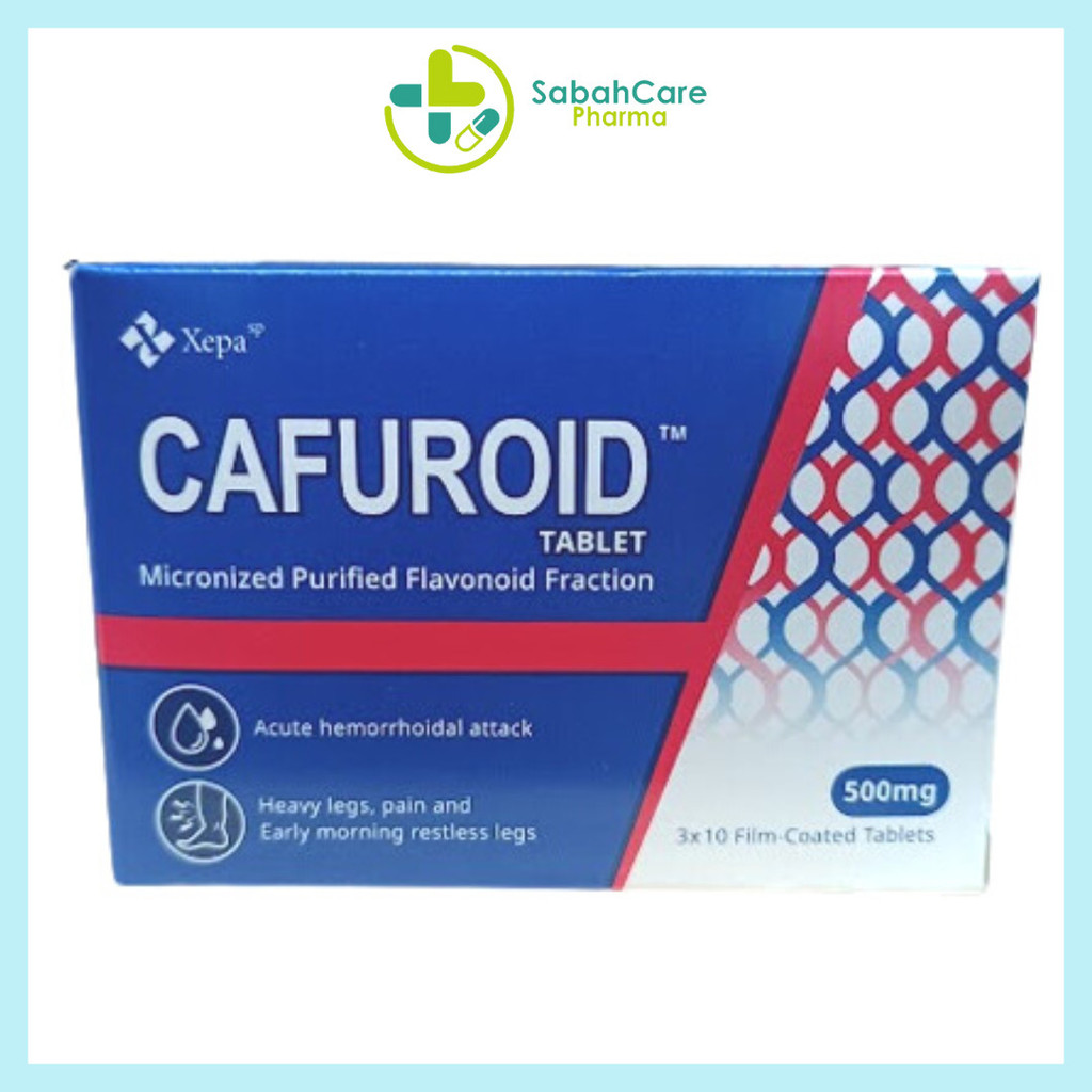 SABAHCARE XEPA CAFUROID 500MG TABLET 3 X 10'S (MICRONISED DIOSMIN 450MG ...