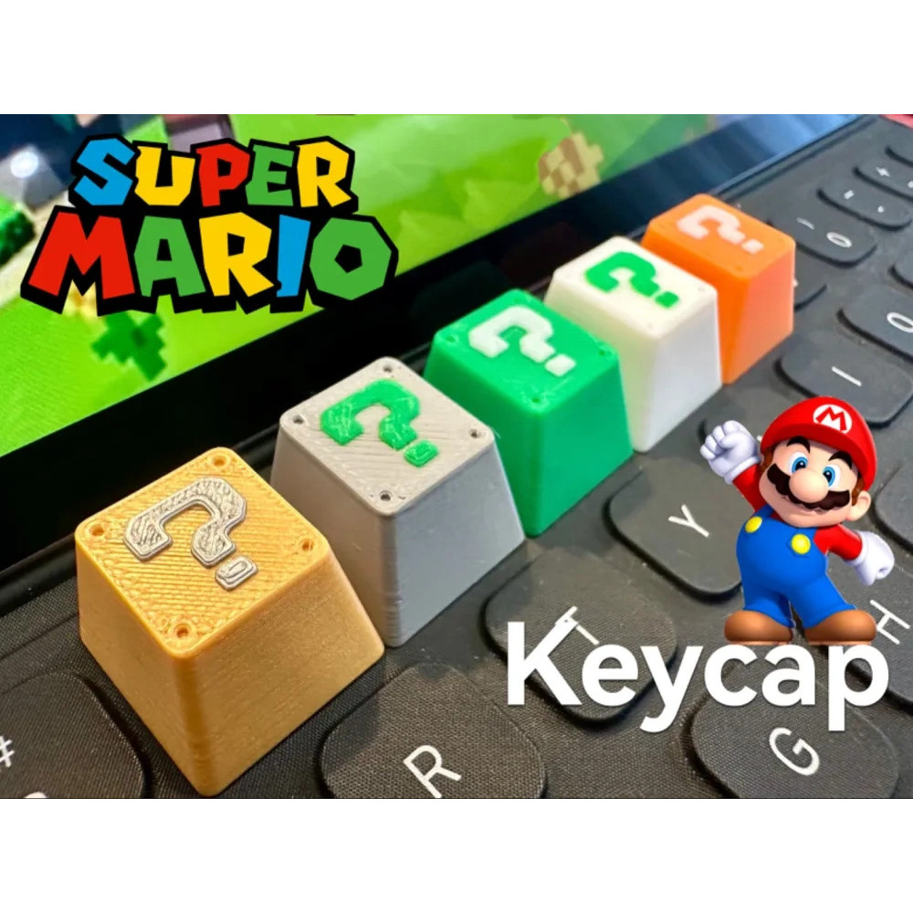 [Meow.Sensei] 3d Printing New Style Unique Keycap Mario Cross Axis Question Mark Color Keycap ...