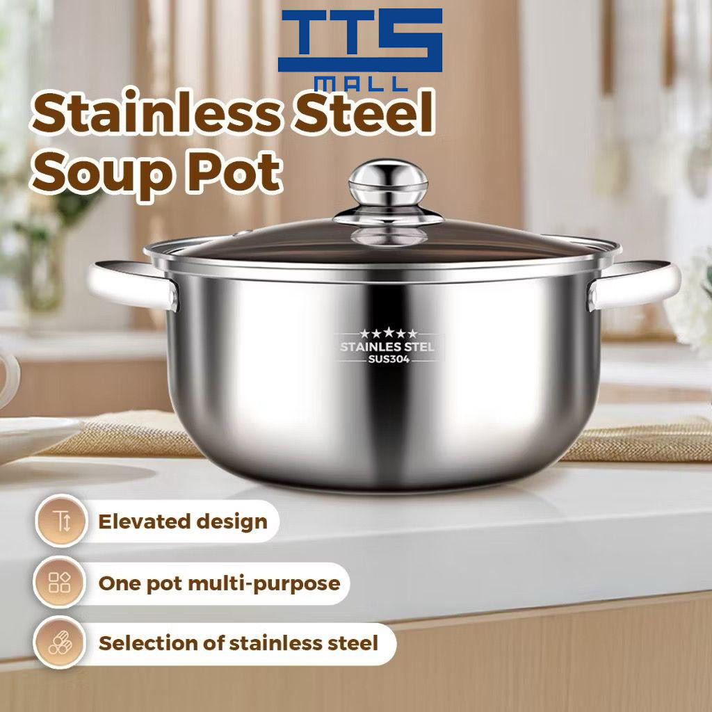 Large Capacity Thickened Stainless Steel Soup Pot Double Ear Kitchen ...