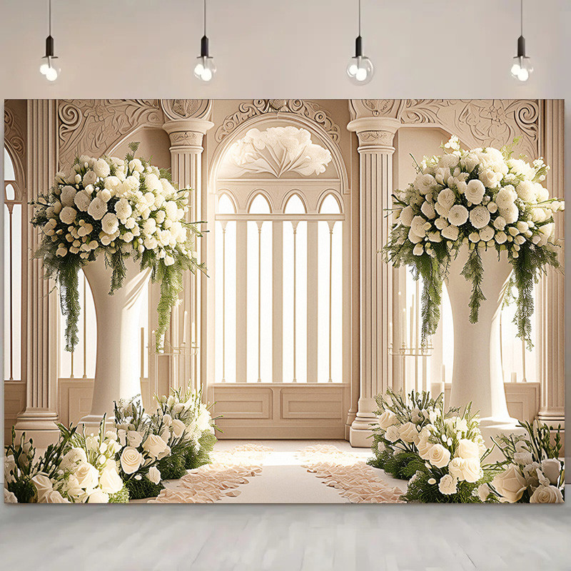 【2025 New】 Romantic & Elegant Floral 'Mr & Mrs' Banner Wedding Backdrop ...