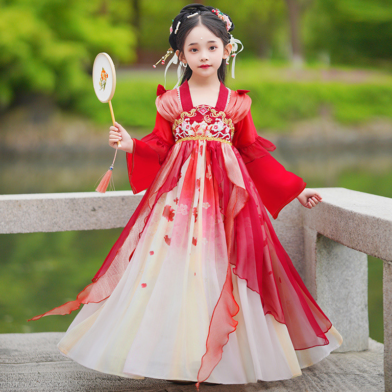 Girls Hanfu Spring Autumn Chinese Style New Style Children Super Fairy ...