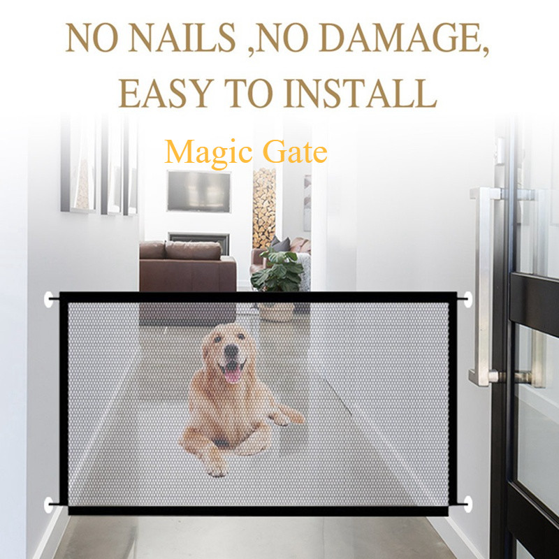 Magic Gate Pets or Baby Safety Gate Adjustable Enclosure Fences ...