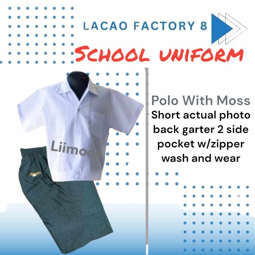 LF8 SCHOOL POLO UNIFORM WASH AND WEAR POLO WITH SHORT MOSS | Shopee ...