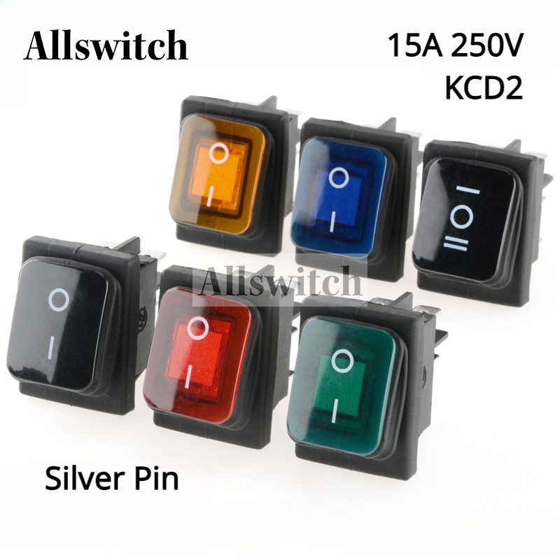KCD2 Waterproof Rocker Switch 28.5x38mm ON-OFF ON-OFF-ON Push Butoon ...