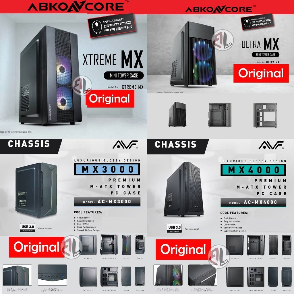 Official AVF ABKO NCORE MX1000/MX3000/MX4000 MATX Mini Gaming Case (Gaming Freak Special Edition ...