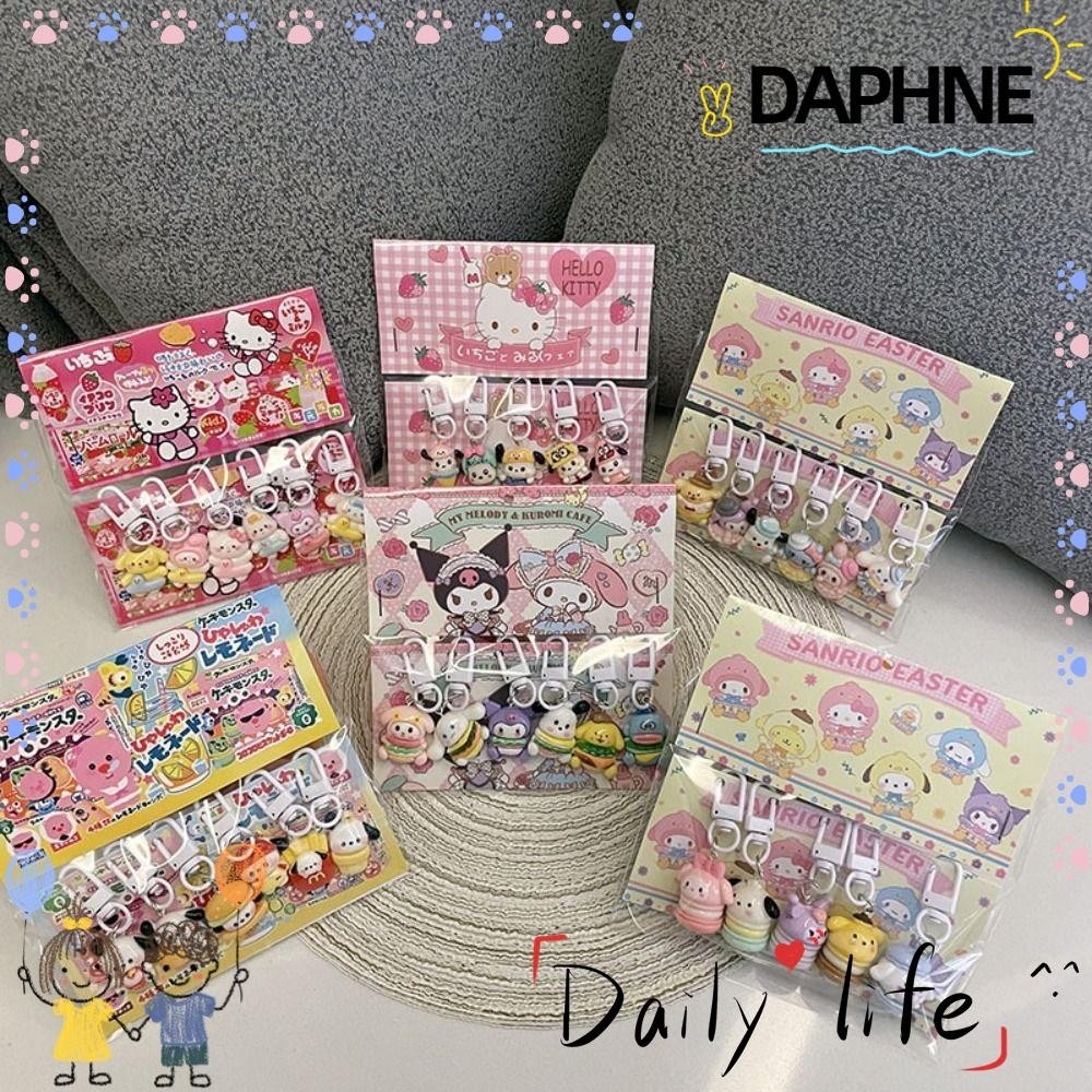 DAPHNE-HOME 6Pcs/set Labubu Keychain, Kuromi Cartoon Sanrio Key Chain ...