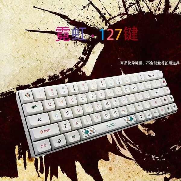 Neon Light Keycap XDA Height PBT Sublimation Cangjie Phonetic Russian ...