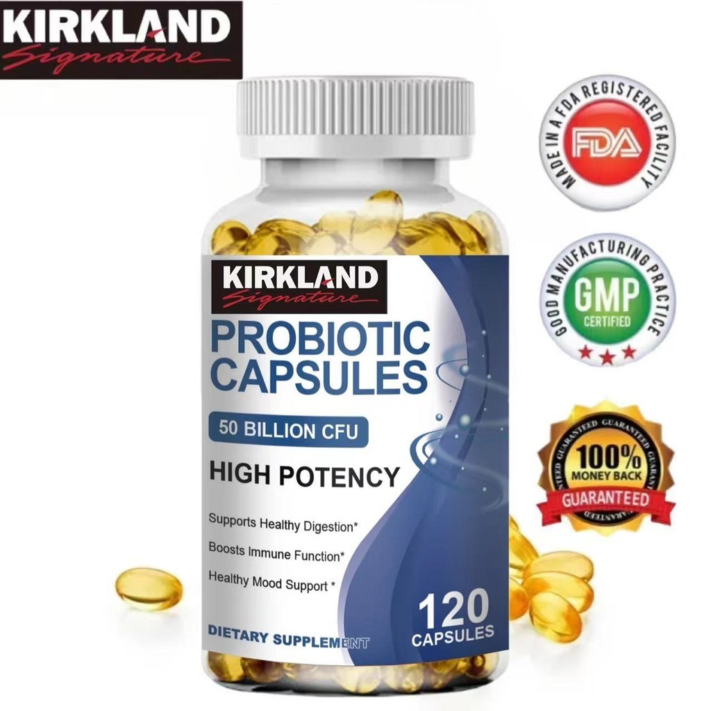 Kirkland Probiotic 50 Billion CFU Capsules With Prebiotics & Digestive Enzymes Promote Digestive ...