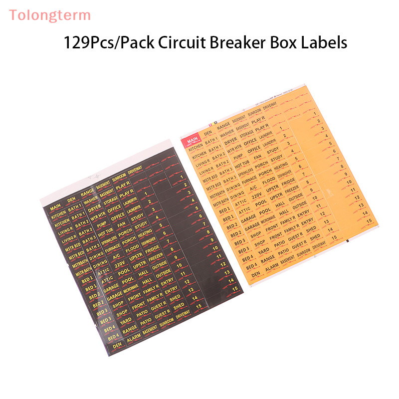 Tolongterm> 129Pcs Circuit Breaker Box Labels Conspicuous ...