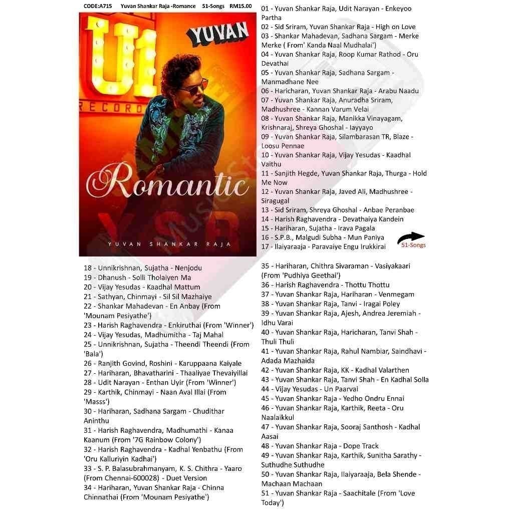 Usb Pendrive Song Lagu Yuvan Shankar Raja -Romance Tamil Best ...
