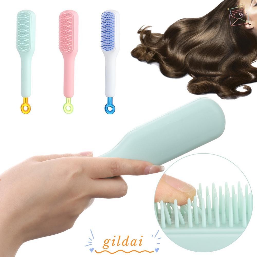 GILDAI Self Cleaning Hair Comb, Anti-static Self Cleaning Magic ...