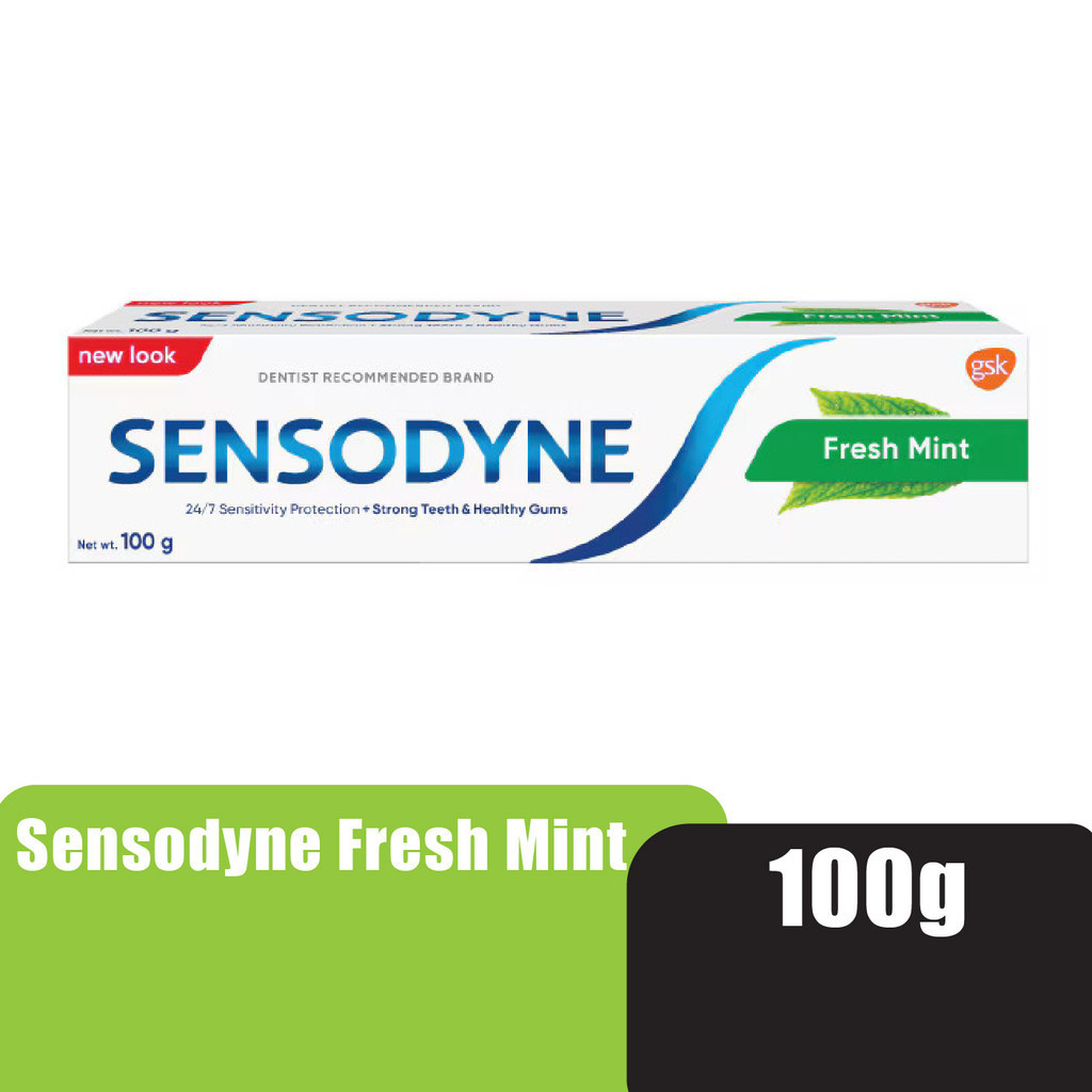 SENSODYNE Toothpaste Fresh Mint 100g - 24/7 Sensitivity & Cavity Protection Fluoride Toothpaste ...