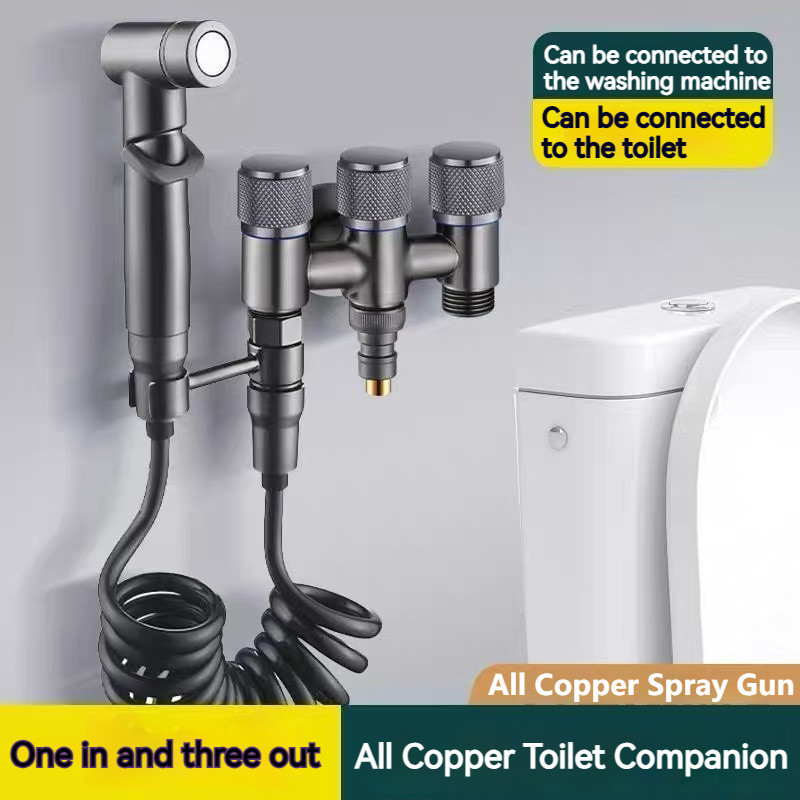 Triangular Valve Full Copper Bathroom High-Pressure Shower Toilet Bidet ...