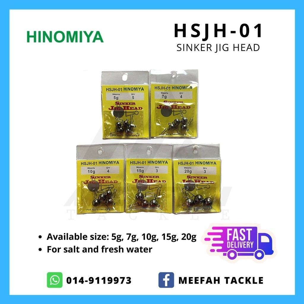 HINOMIYA HSJH-01 SINKER JIG HEAD - SALT AND FRESH WATER SINKER | Shopee ...