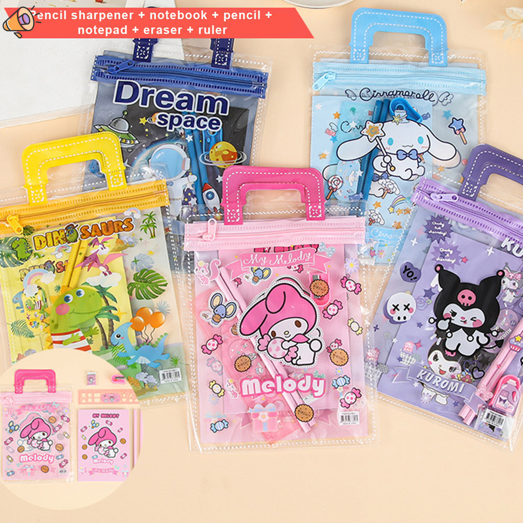 Anime Stationery Set Kawaii Kuromi Purin Mymelody Children's School ...