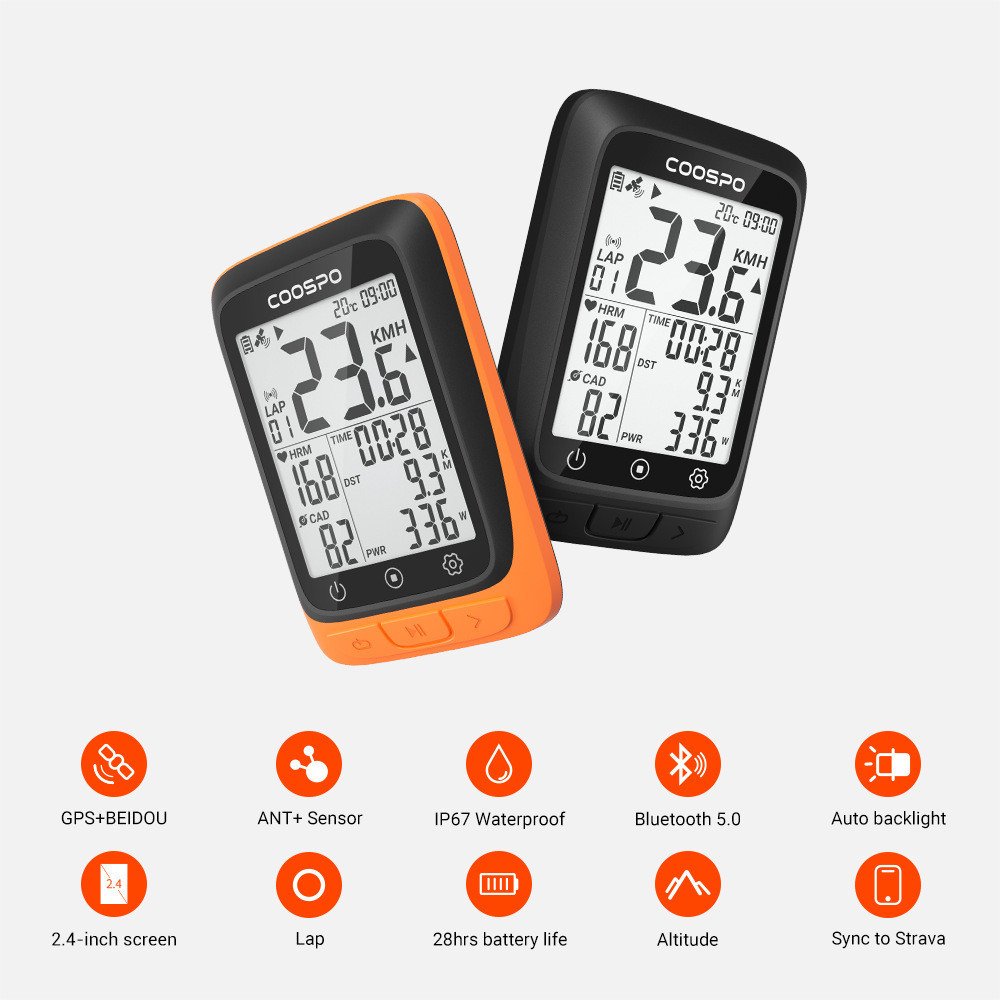Bicycle GPS Computer Waterproof Wireless Watch Smart Cycling Heart Rate ...