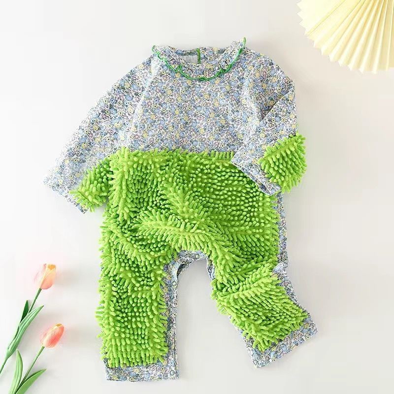 Mop man crawling suit Baby Mop jumpsuit baby children jumpsuit spring ...