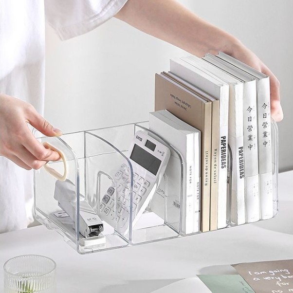 Taiwan Shipping Bookend Shelf Desktop Storage 4 Compartment Bookshelf 4 ...