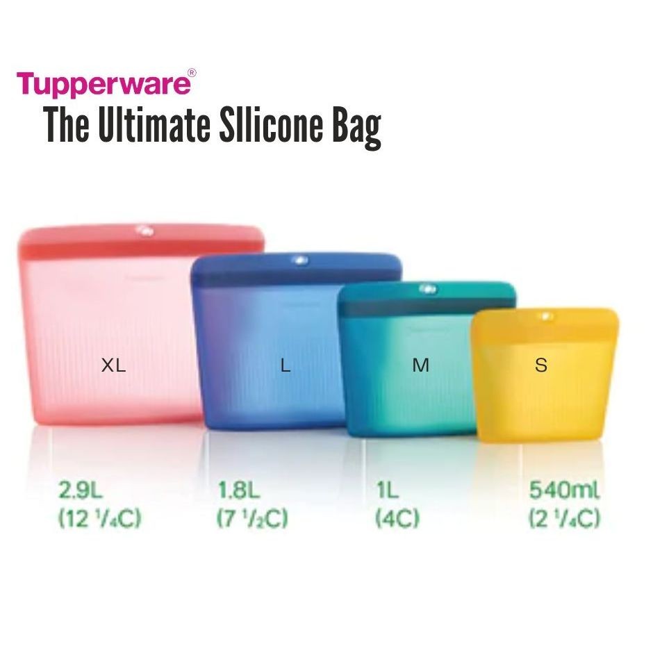 Tupperware The Ultimate Silicone Bags 2.9L / 1.8L / 1.0L Travel Organisers | Shopee Malaysia