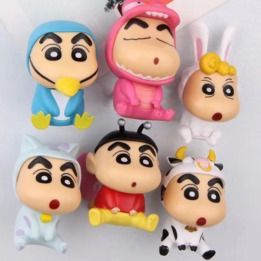 Crayon Shin Chan Anime Dashboard Figures 6PCS Figure Statue Dashboard ...