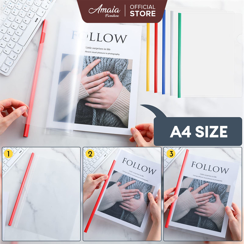Amaia Plastic Colored Sliding File Folder Report Resume Presentation ...