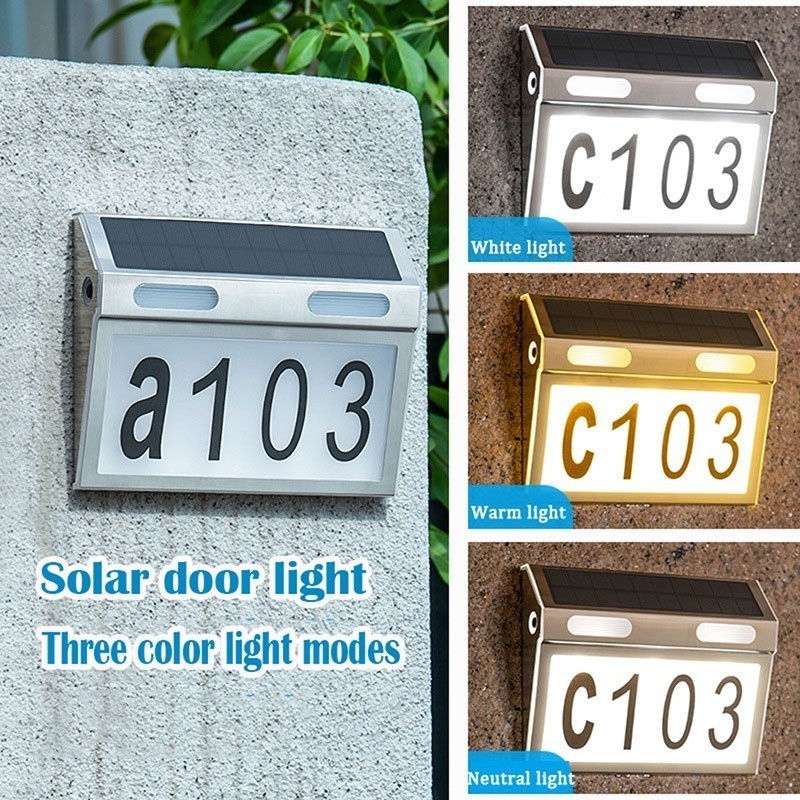 READY STOCK Waterproof Solar House Number Outdoor Solar Motion Senso ...
