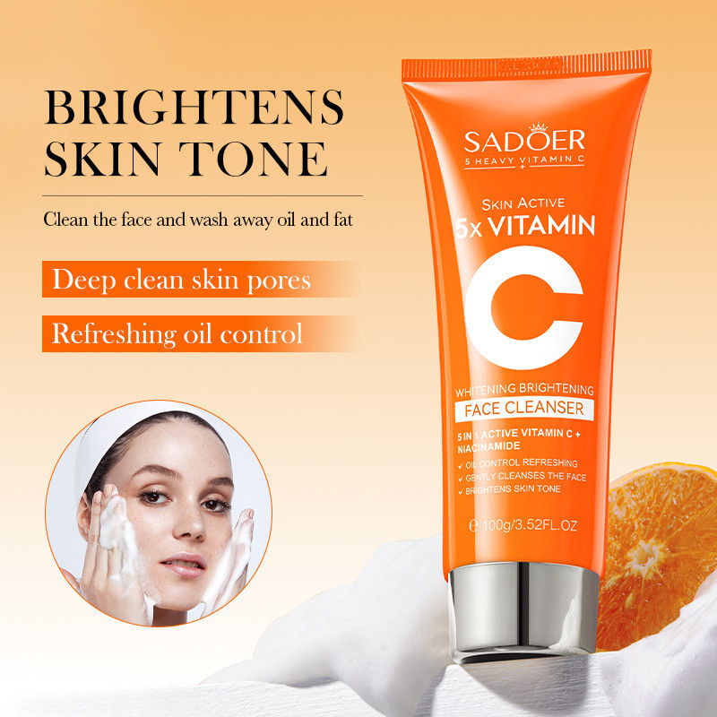 ROREC SADOER 5 Heavy Vitamin C Whitening Brightening Face Cleanser Niacinamide Oil Control ...