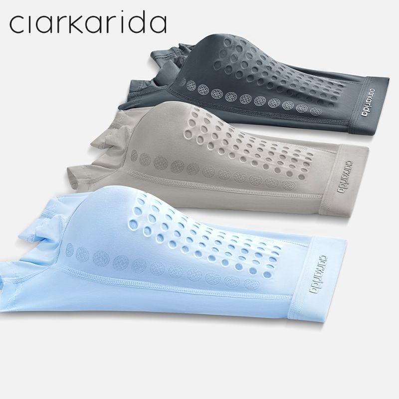 CLARKARIDA men's underwear ice silk mesh breathable youth boxers seamless plus size boxer ...