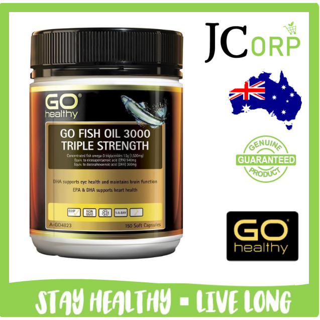 🛫Direct from AUS🛬 Go Healthy Fish Oil 3000 Triple Strength 150 Capsules ...