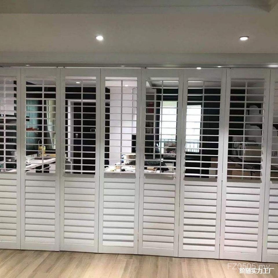 Solid Wood Door Partition Door Louver Folding Door Apron Movable Louver ...